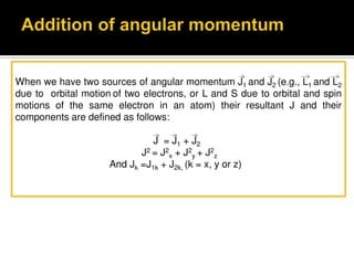 Phy addn of ang momentum,slaters deter.,pep | PPT