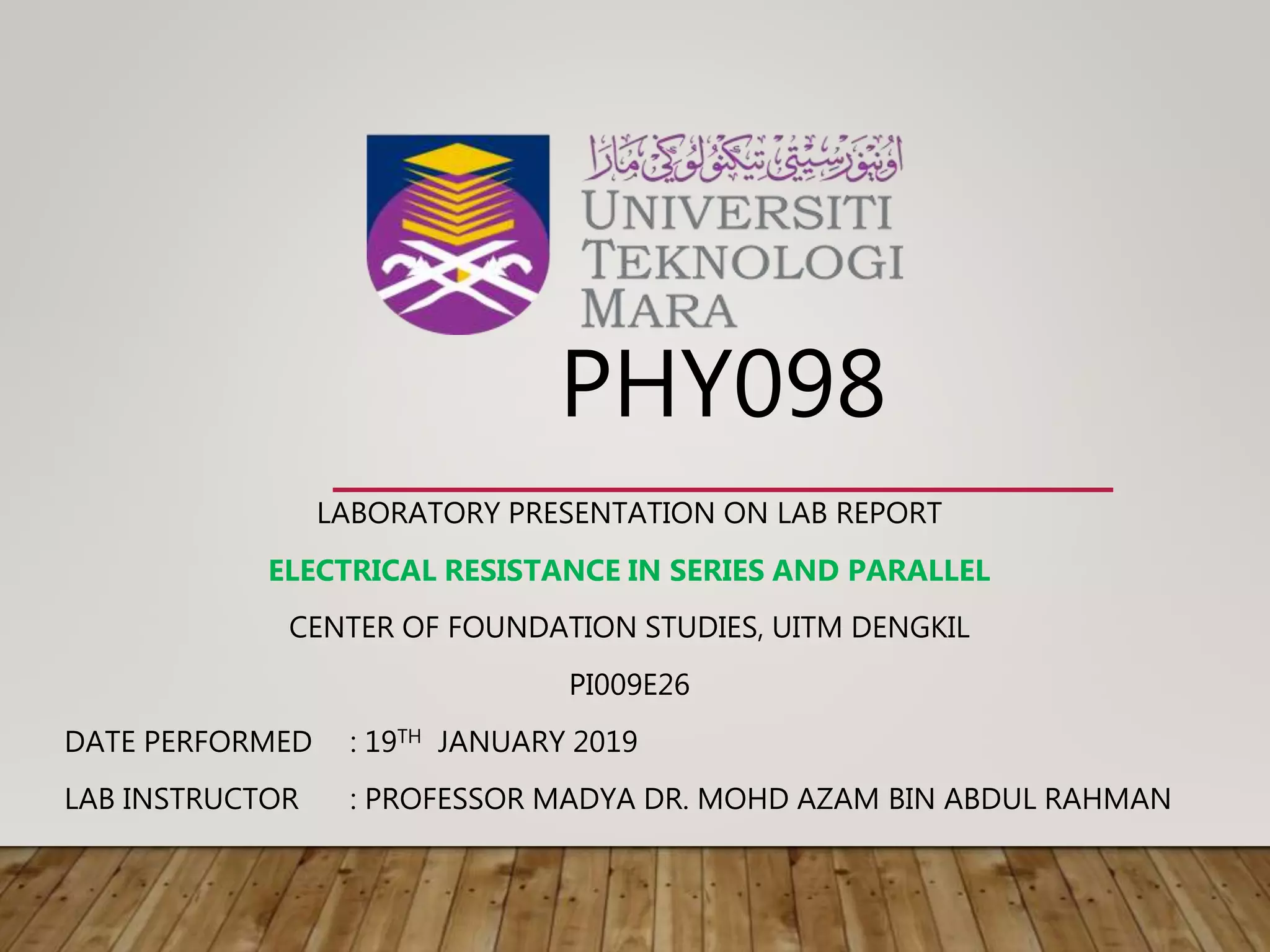 Electrical Resistance in Series and Parallel Circuit | PPTX