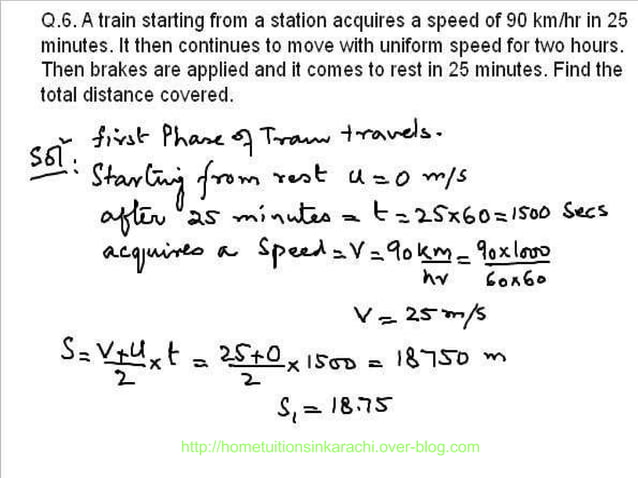 Physics Numerical Problem, Metric Physics, Kinematic Problems Karachi ...