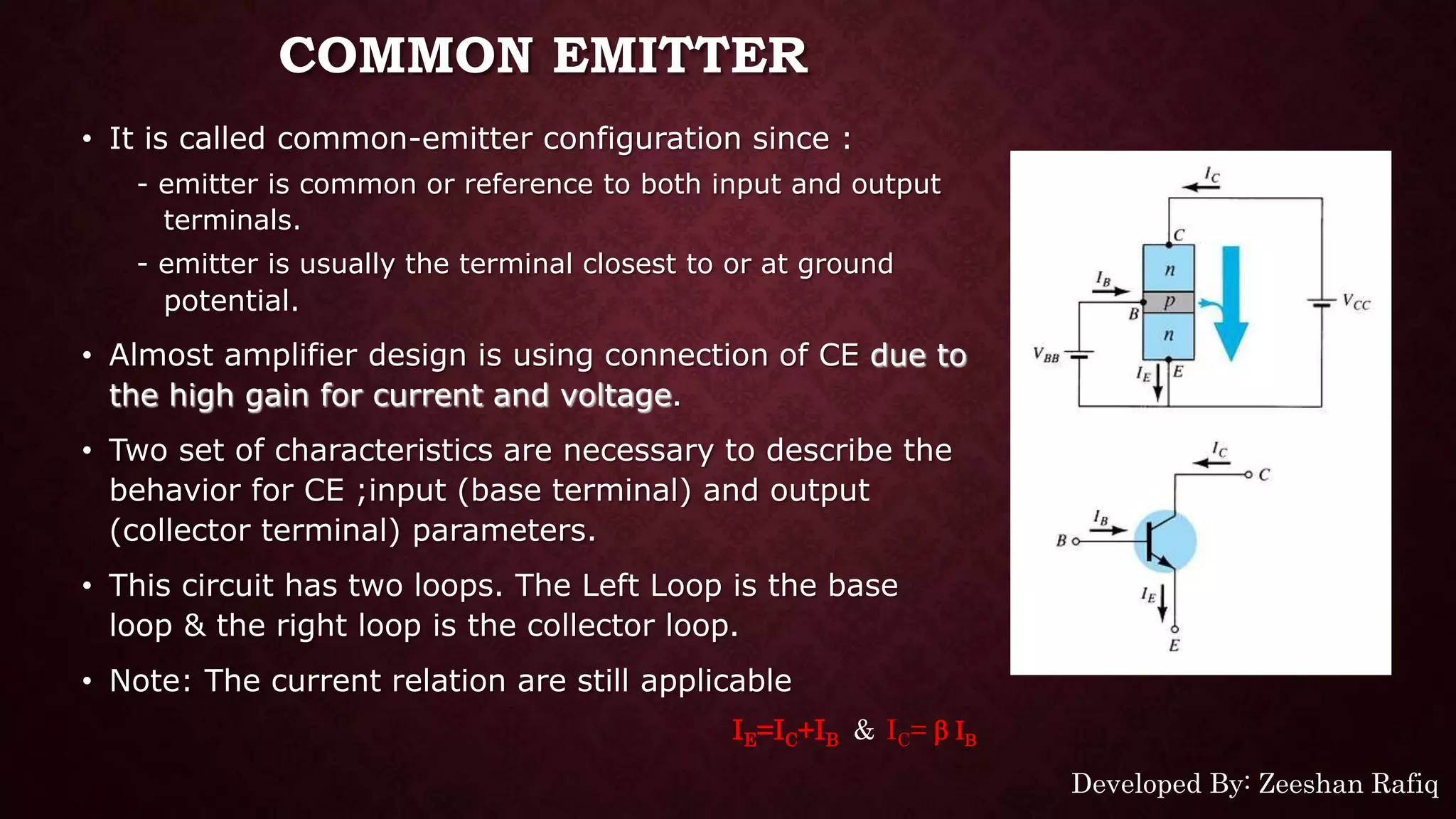 Common Emitter Configuration and Collector Curve | PPTX