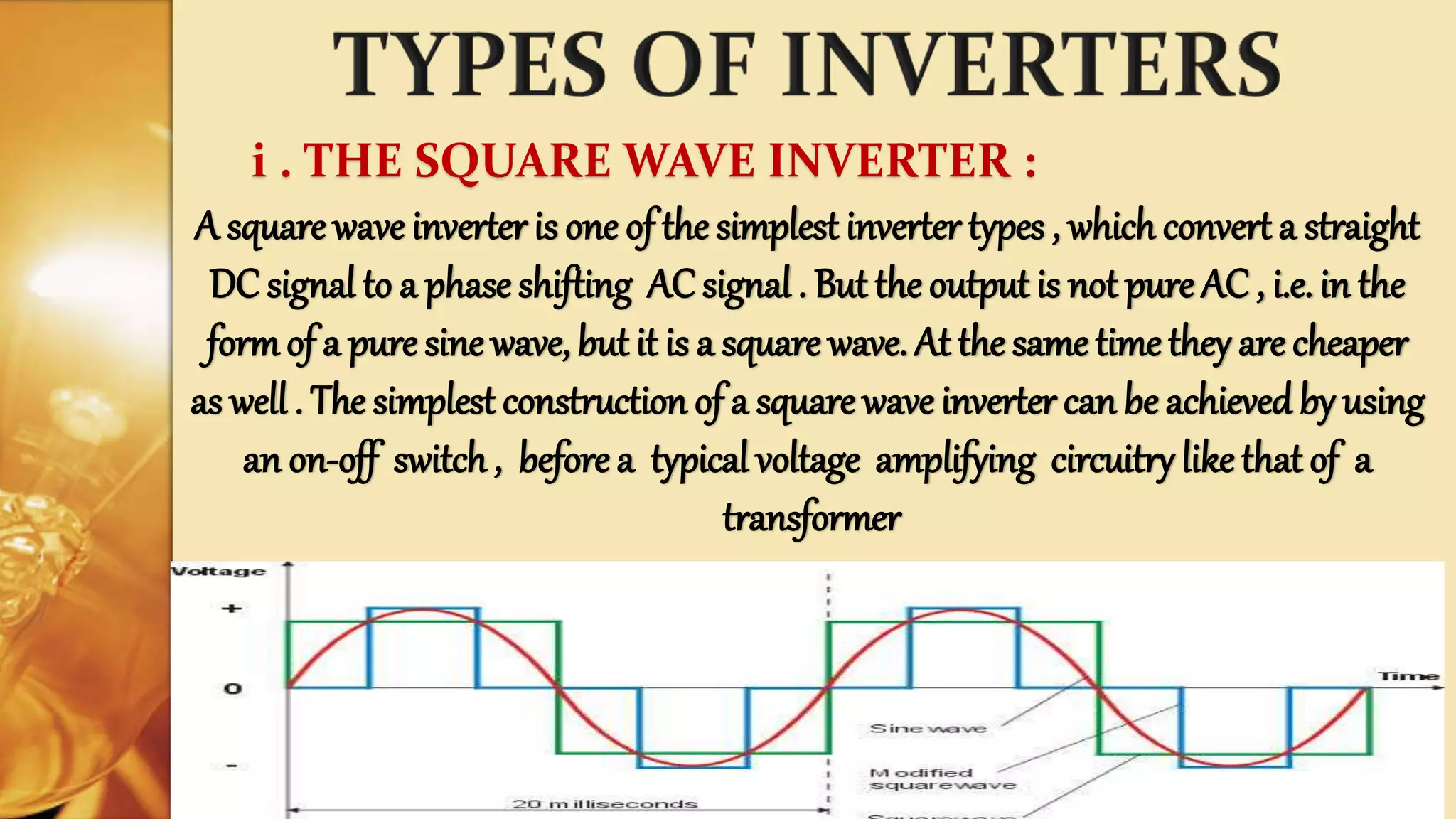 type and working principle of inverter | PPTX