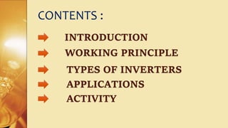 type and working principle of inverter | PPTX