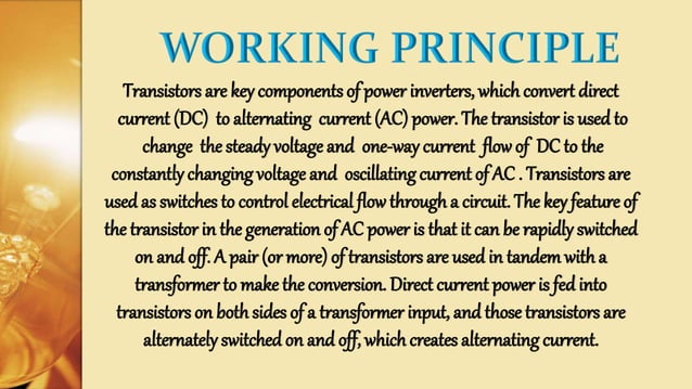 type and working principle of inverter | PPTX