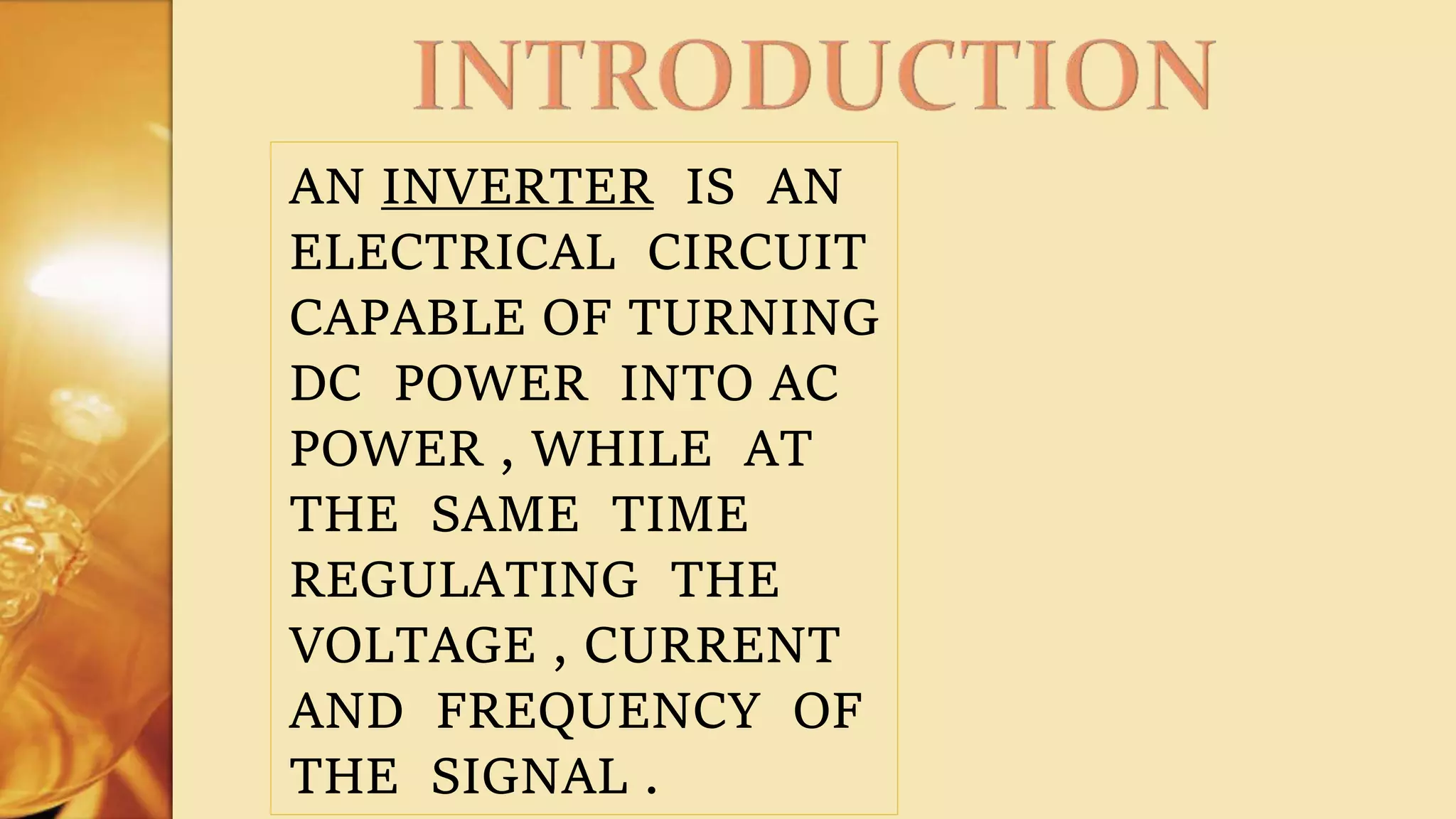 Working Principle of Inverters & Types | PPTX