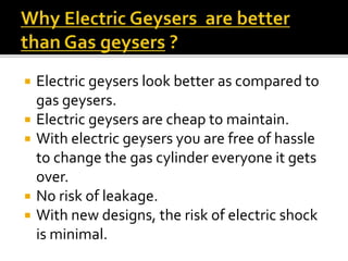Water Heating in Electric Geyser. | PPTX