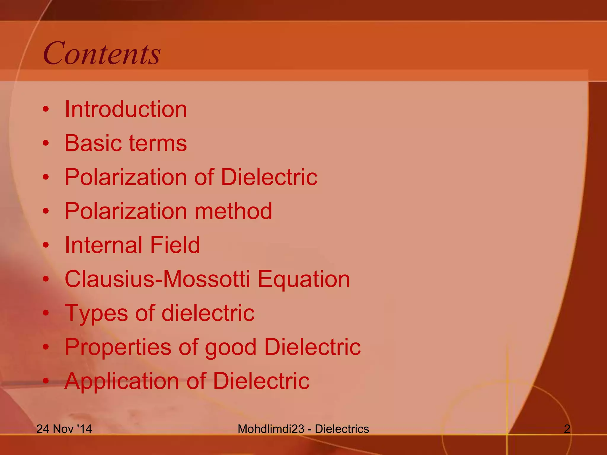 Dielectrics and its applications | PPTX