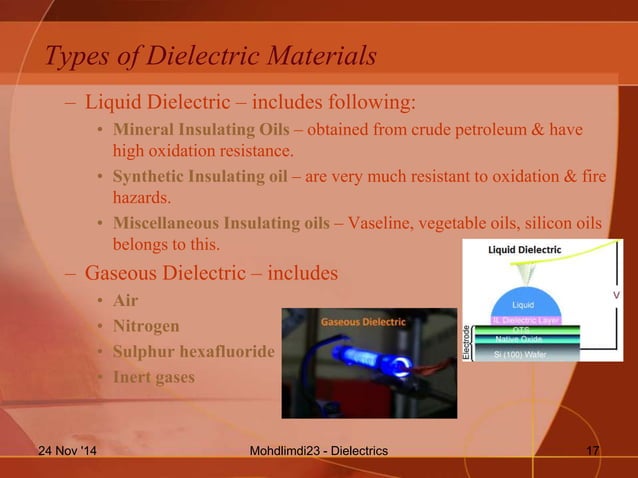 Dielectrics and its applications | PPTX | Chemistry | Science