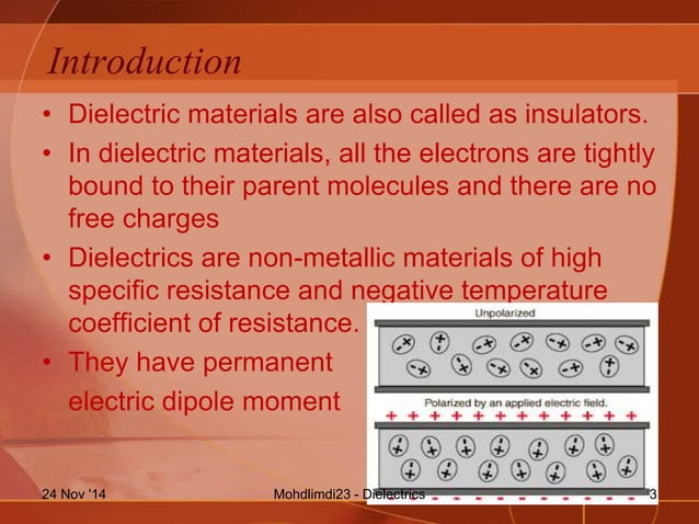 Dielectrics and its applications | PPTX | Chemistry | Science