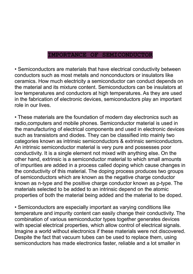 SEMICONDUCTOR (project) | ODT | Chemistry | Science