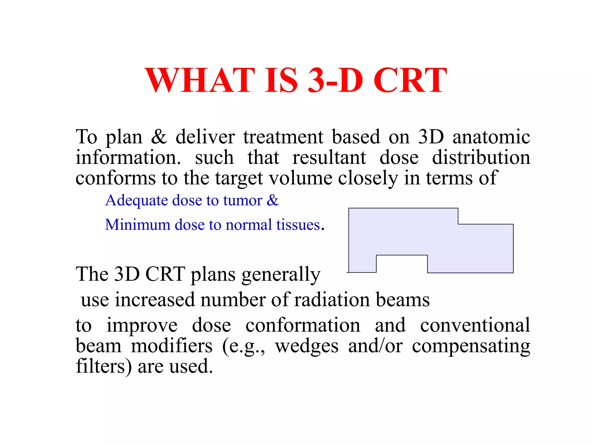 Three dimensional conformal radiotherapy - 3D-CRT and IMRT - Intensity ...