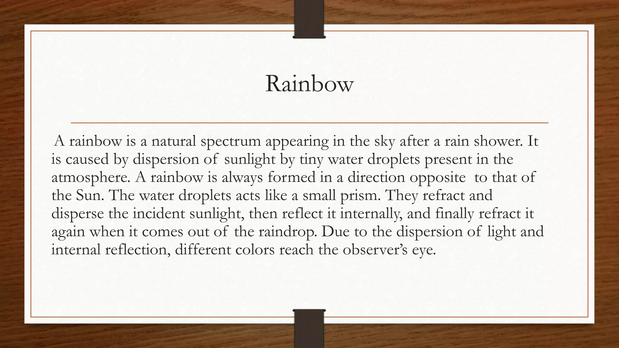DISPERSION OF WHITE LIGHT THROUGH A GLASS PRISM | PPTX