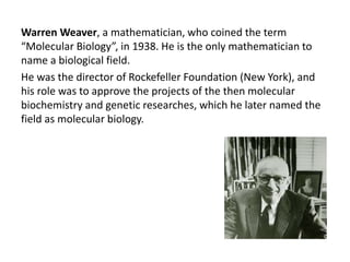 Contribution of Physicists and Chemists in Biology | PPTX