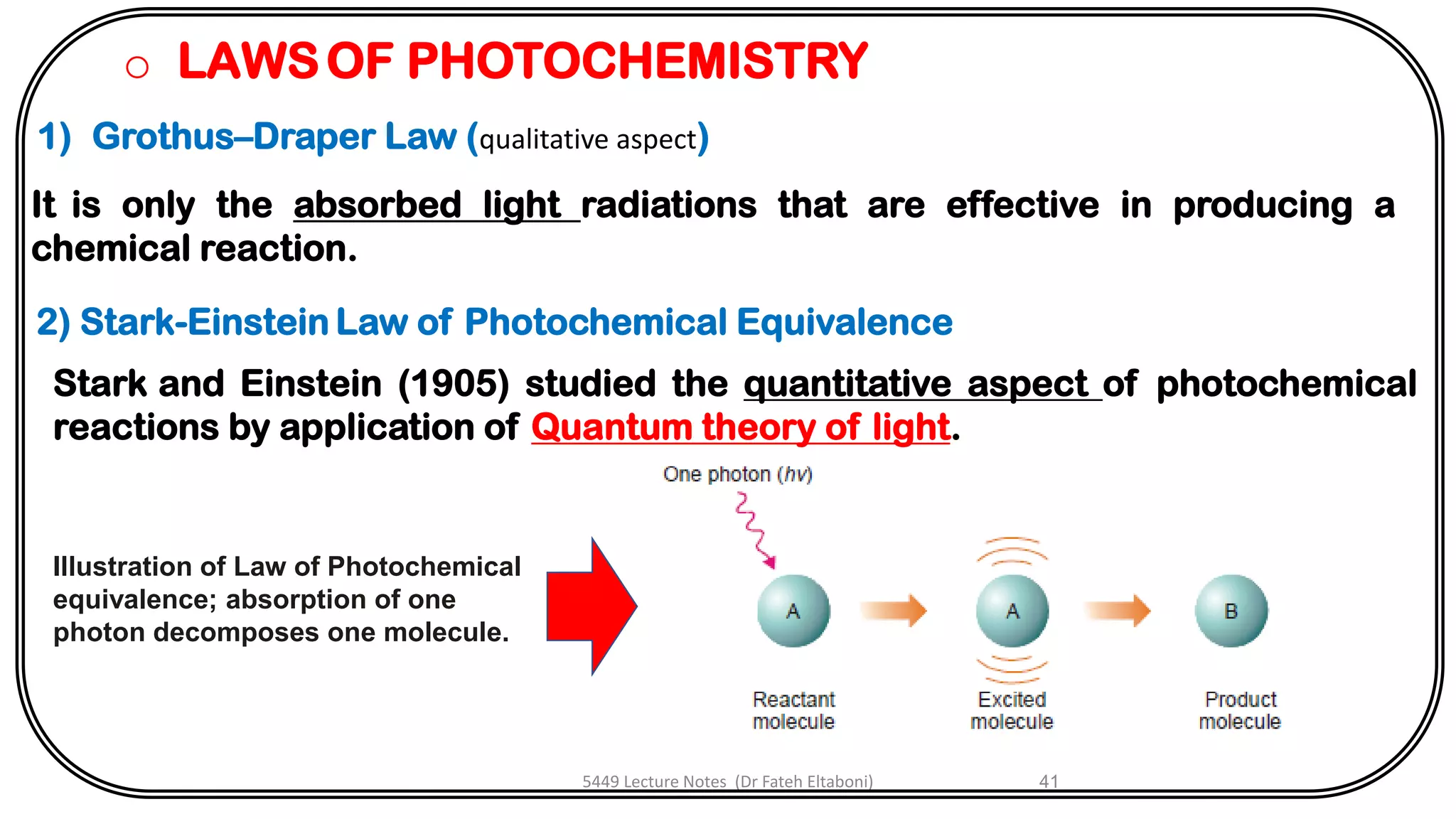 Physical Chemistry VIII_ Photochemistry | PDF