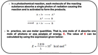 Physical Chemistry VIII_ Photochemistry | PDF