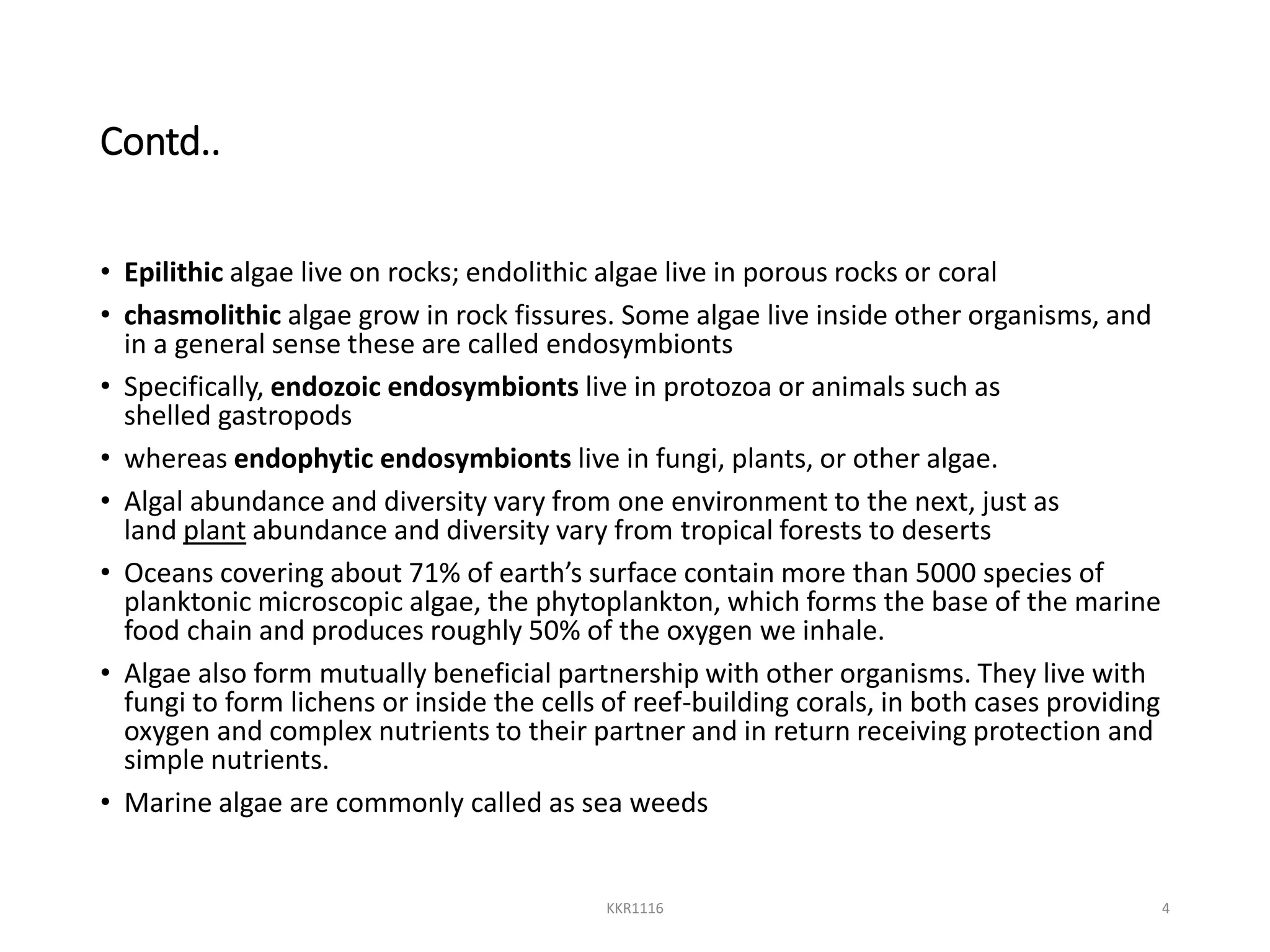 Phycology of algae | PPTX
