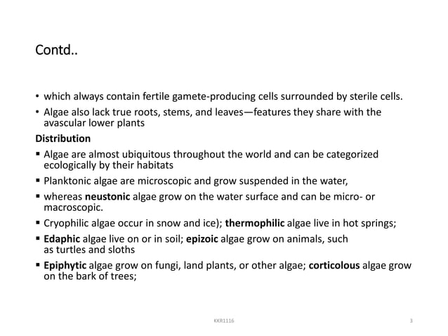 Phycology of algae | PPTX