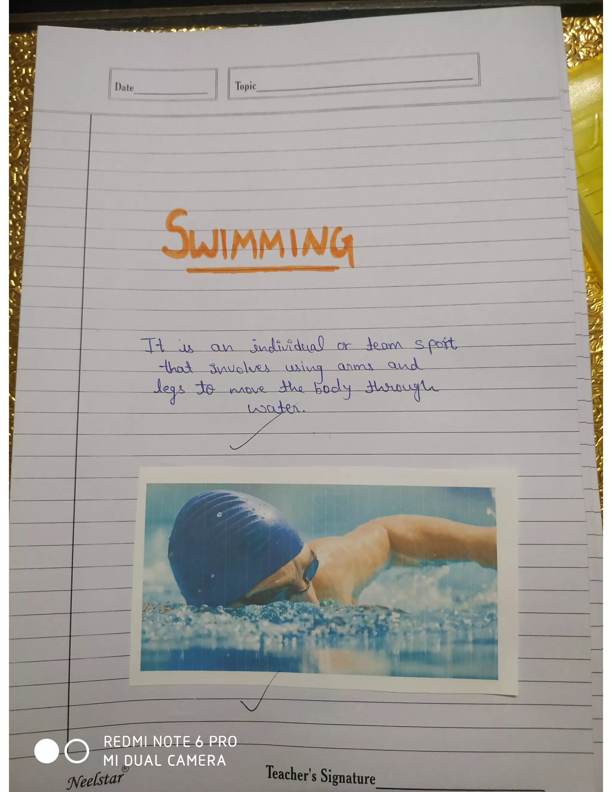 Physical education project on swimming | PDF