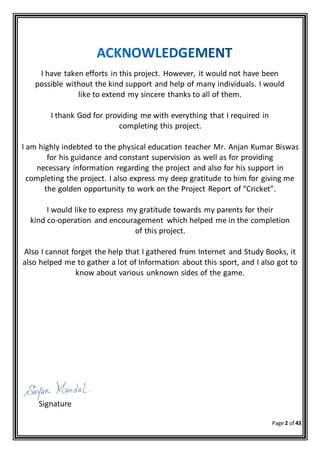 Physical Education project class 12 | DOCX