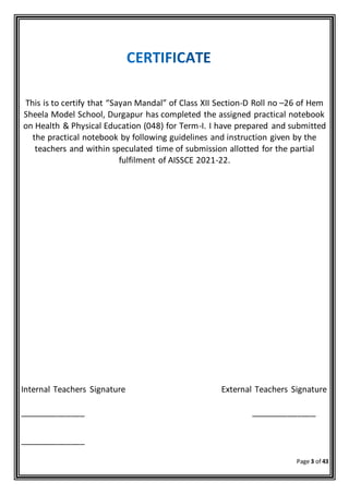 Physical Education project class 12 | DOCX