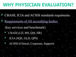 Physician evaluation standards' requirements | PPT