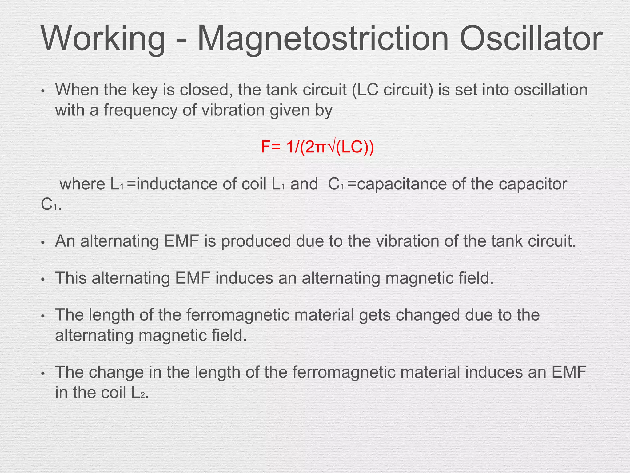 Magnetostriction and application of ultrasonic waves | PPTX