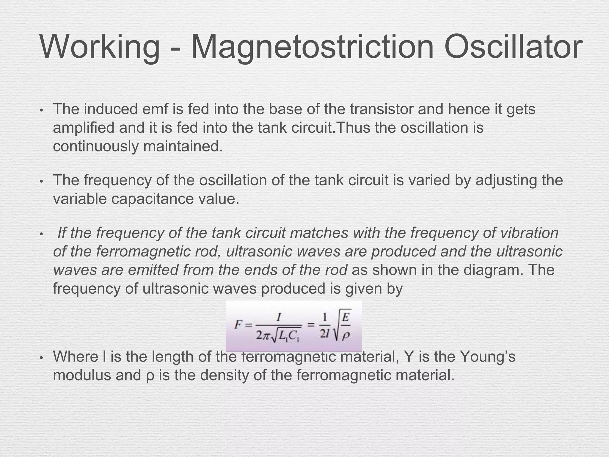 Magnetostriction and application of ultrasonic waves | PPTX