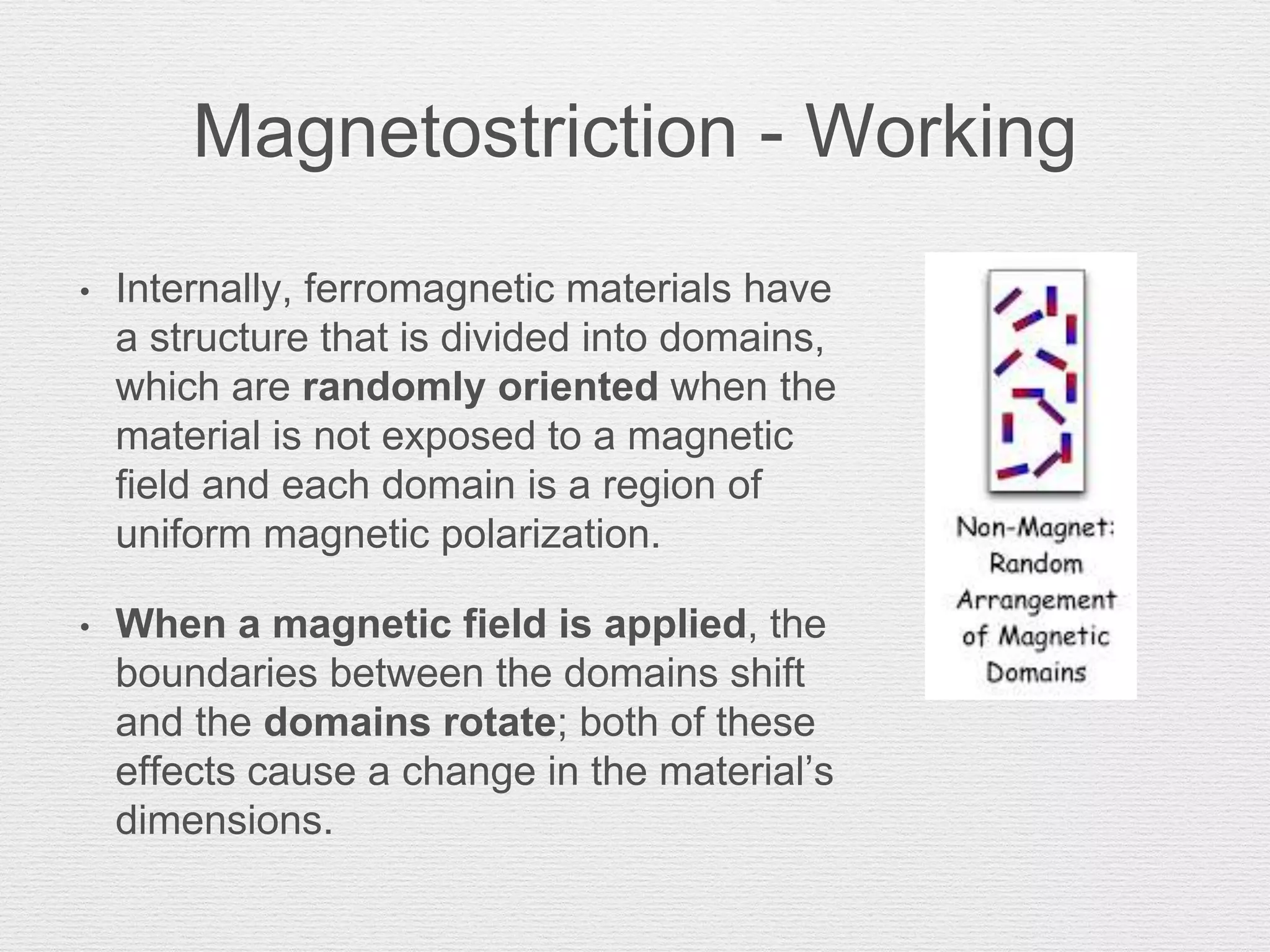 Magnetostriction and application of ultrasonic waves | PPTX