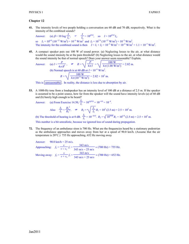 Phy i assign&answers_2011 | PDF | Physics | Science