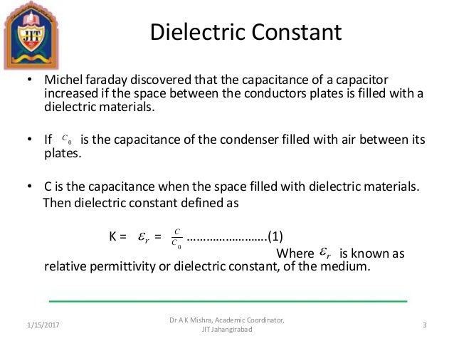 Dielectric Constant Formula