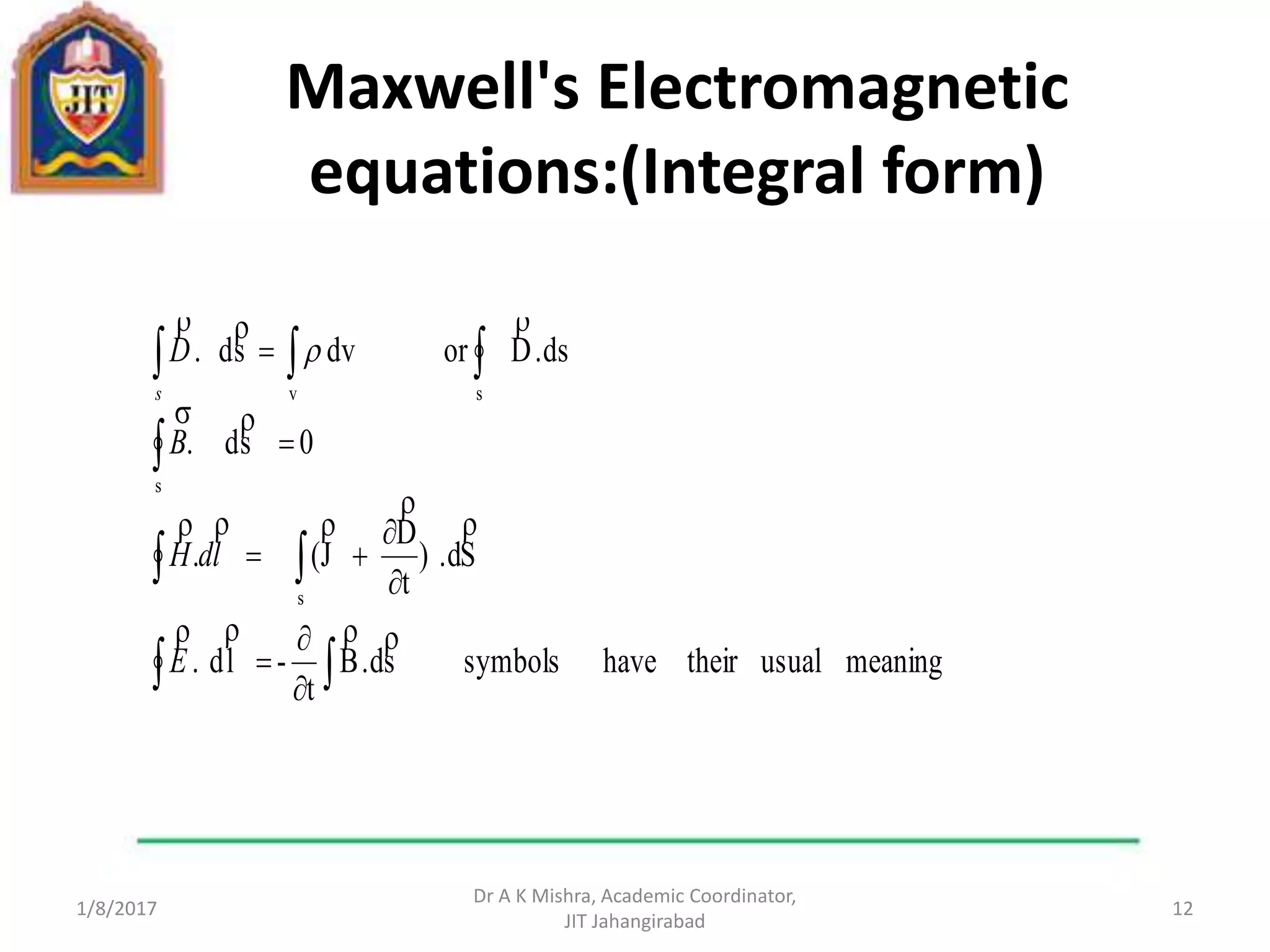 Maxwells equation and Electromagnetic Waves | PDF