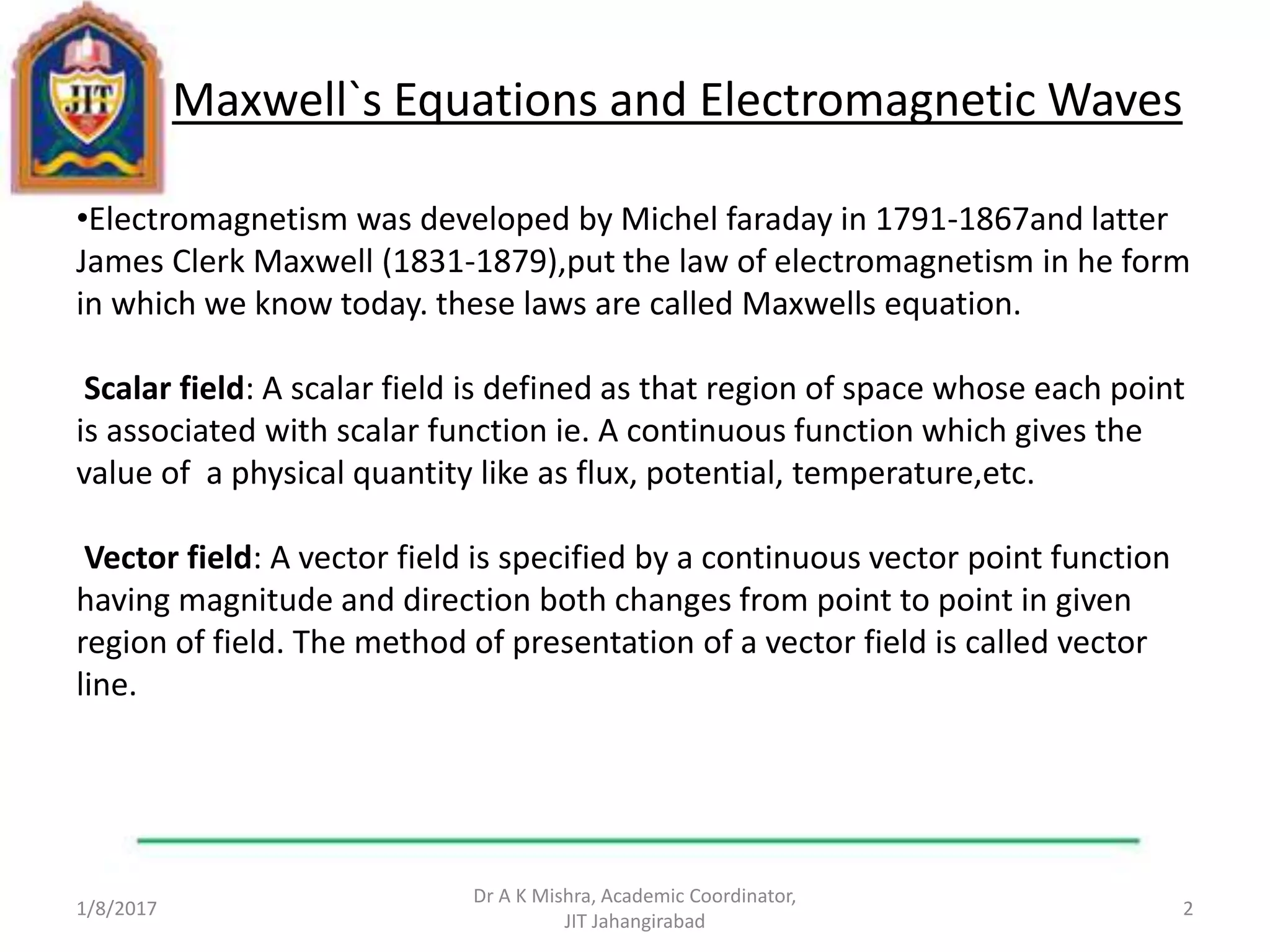 Maxwells equation and Electromagnetic Waves | PDF