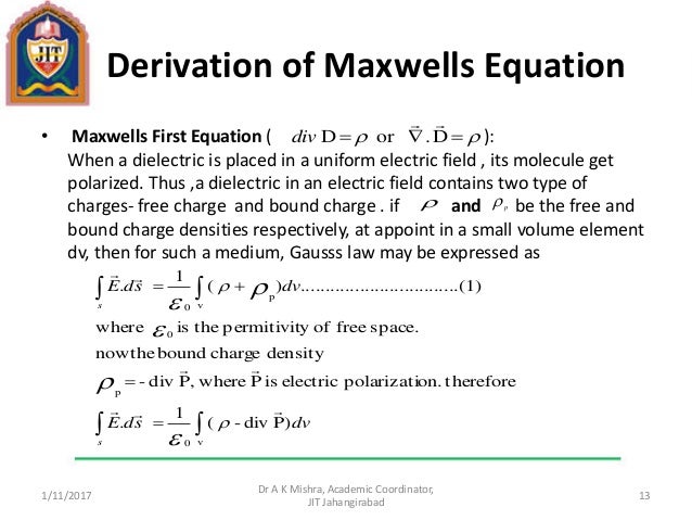 Maxwells equation and Electromagnetic Waves