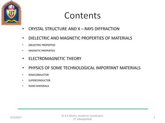 CRYSTAL STRUCTURE AND X – RAYS DIFFRACTION | PPT