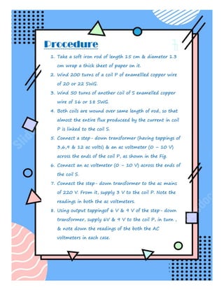 Physics Investigatory Project on transformers. Class 12th | PDF