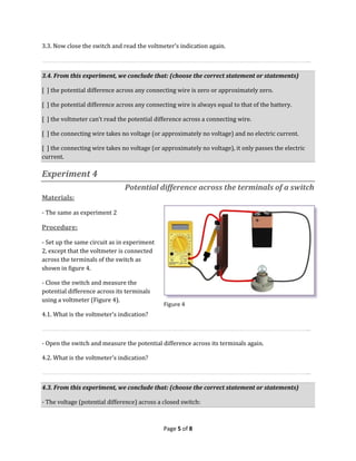 Physics Lab Worksheet#2 Potential Difference | PDF