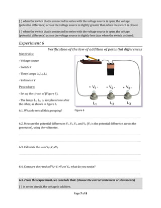 Physics Lab Worksheet#2 Potential Difference | PDF
