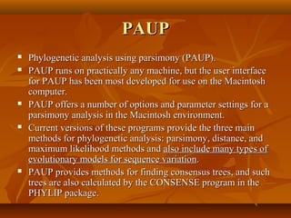 Phylogenetic prediction - maximum parsimony method | PPT