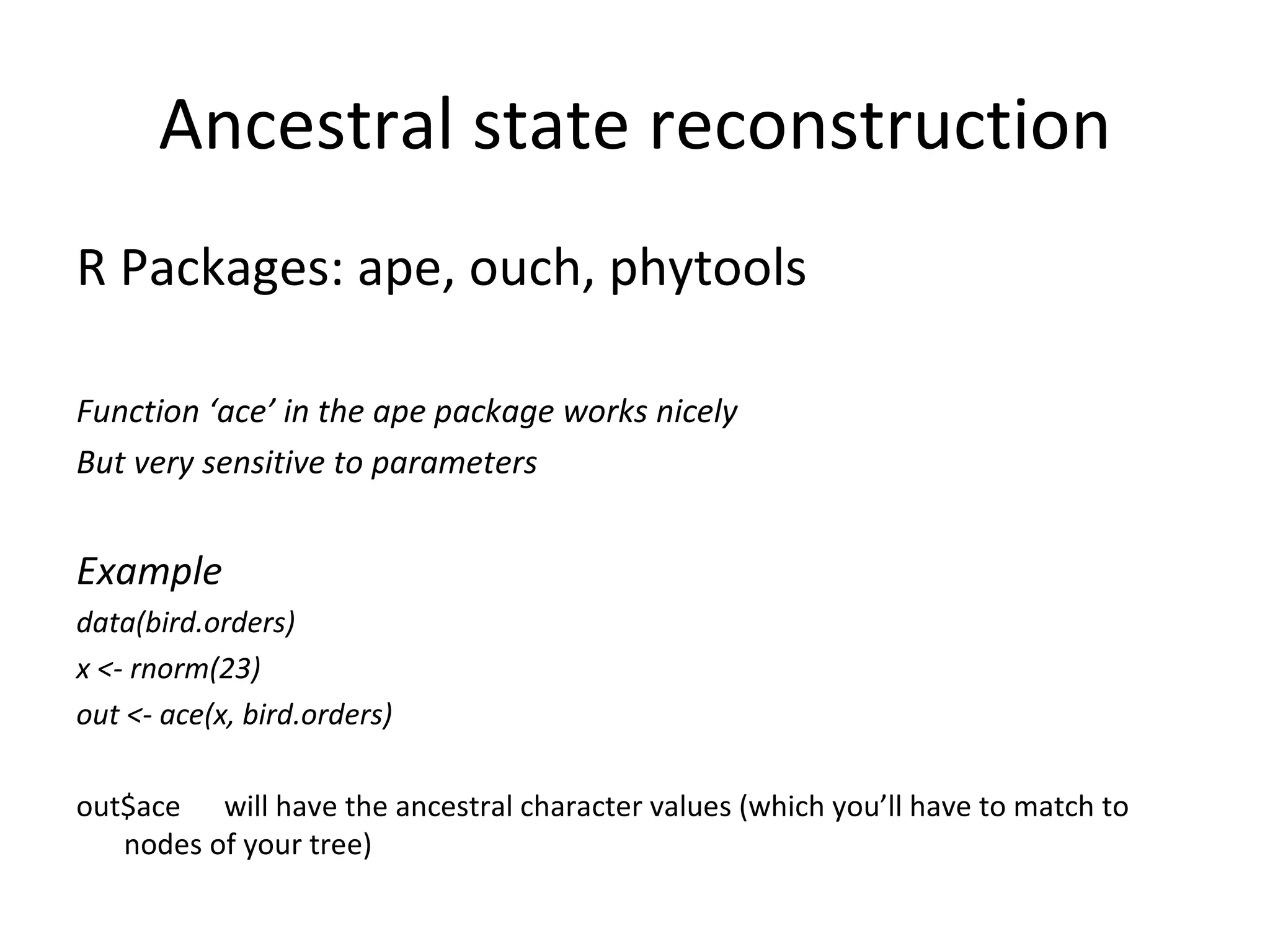Phylogenetics in R | PPT