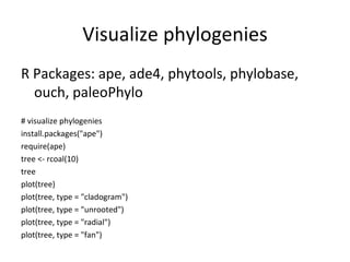 Phylogenetics in R | PPT
