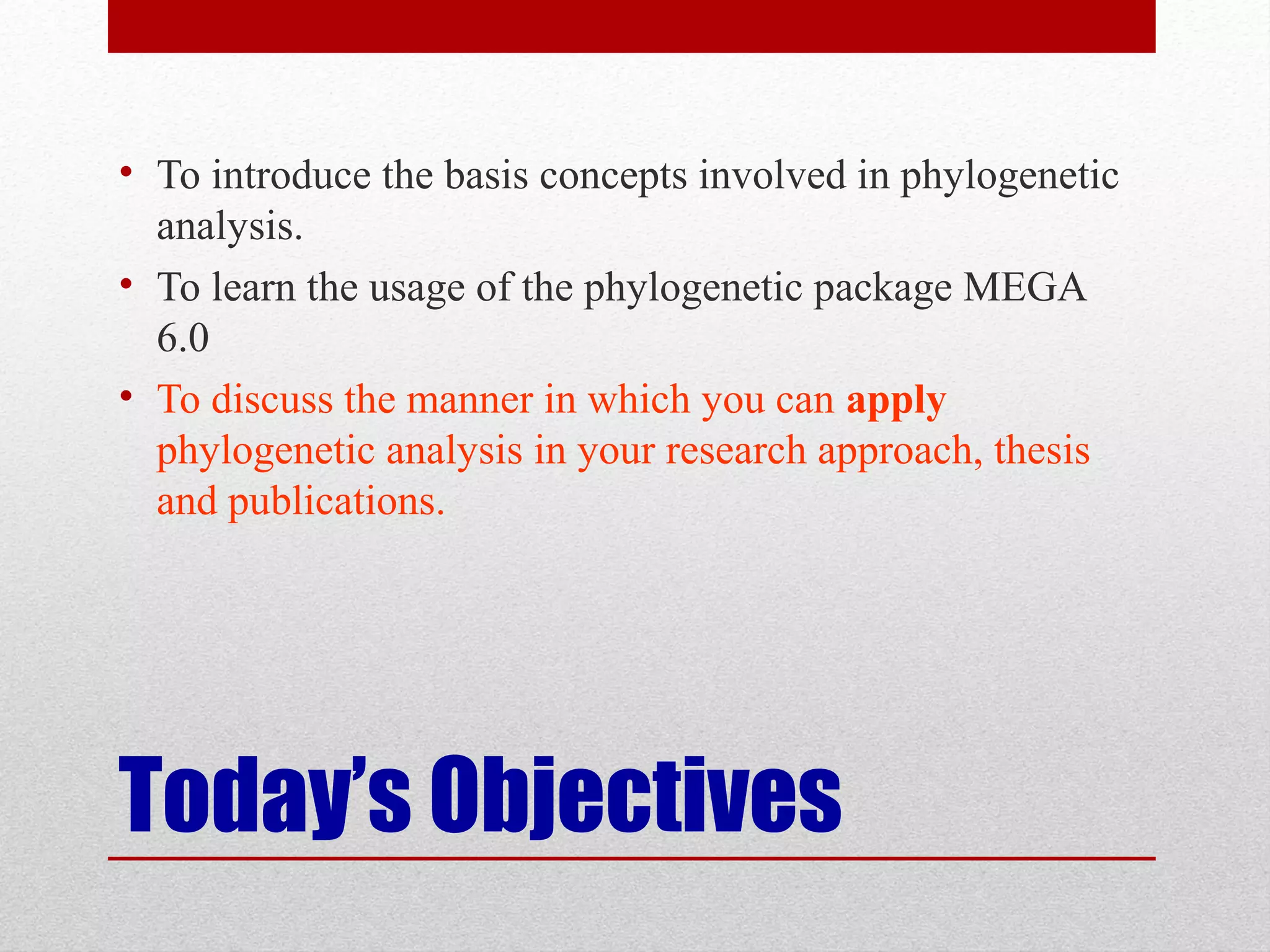 PHYLOGENETICS WITH MEGA | PPT