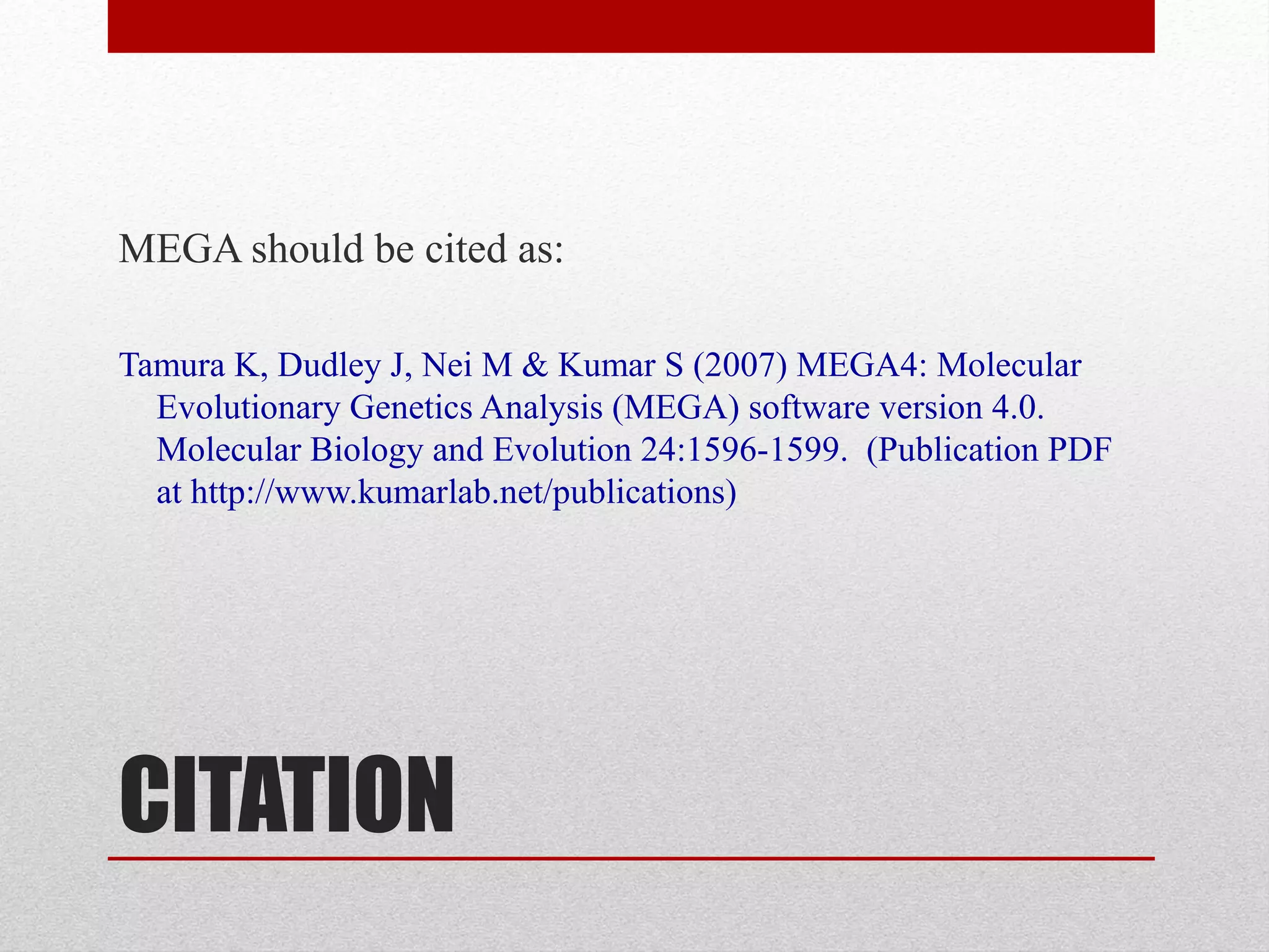 PHYLOGENETICS WITH MEGA | PPT