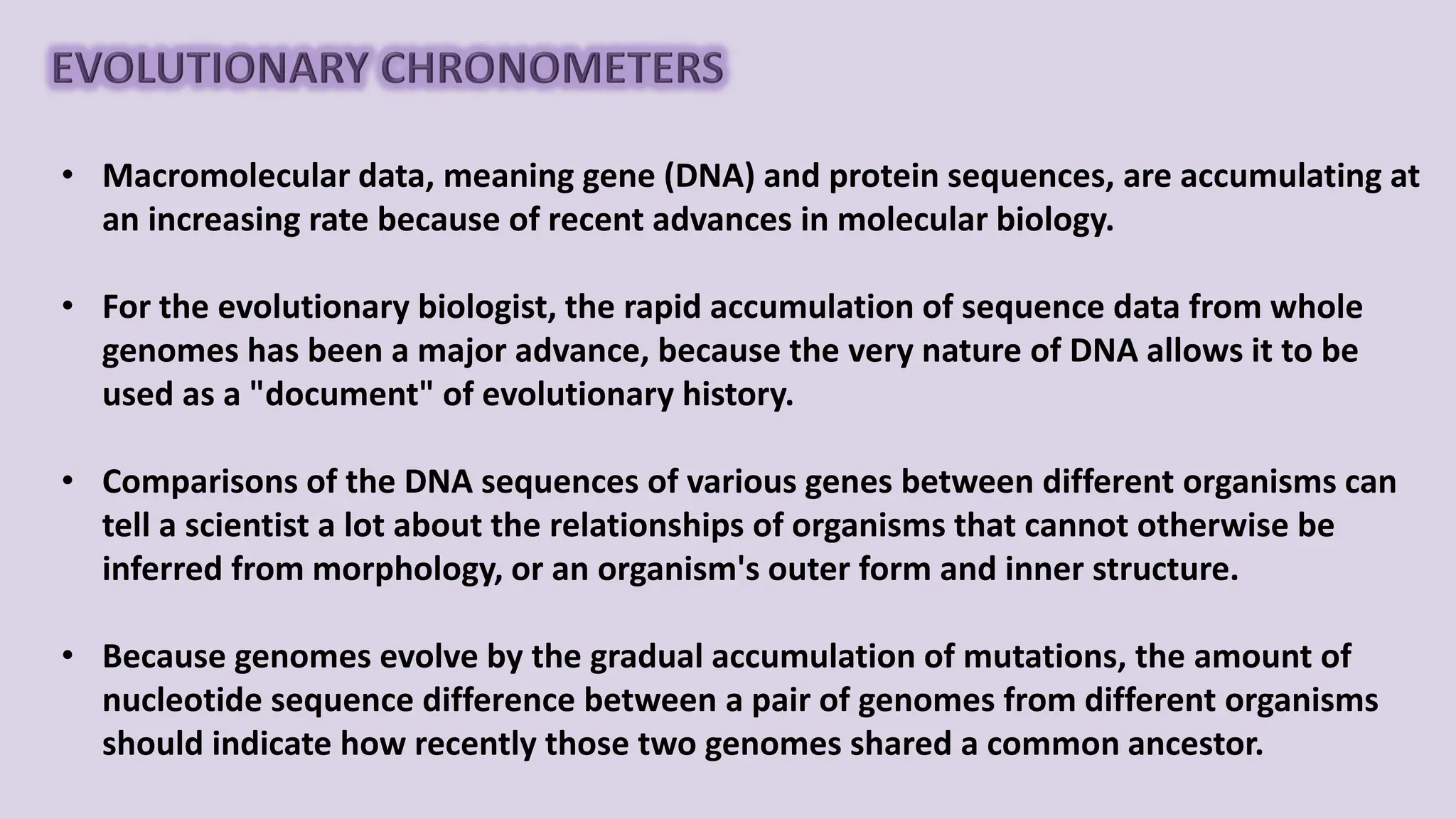phylogeny with modern methods explanation with examples | PPT