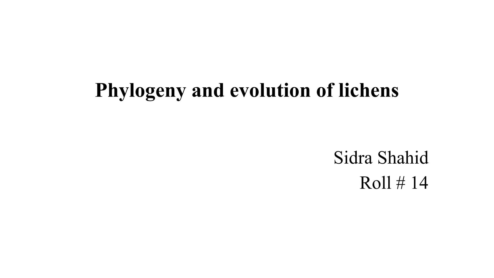 Phylogeny of lichen ppt | PPT