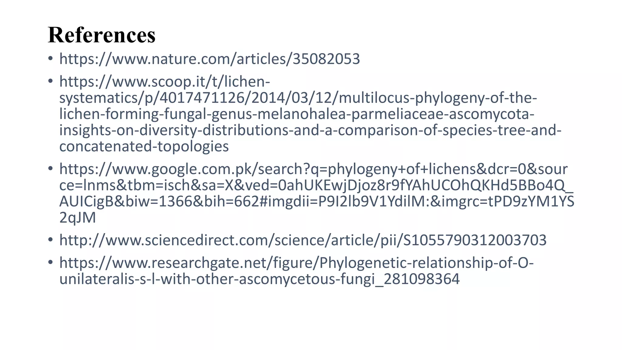 Phylogeny of lichen ppt | PPT