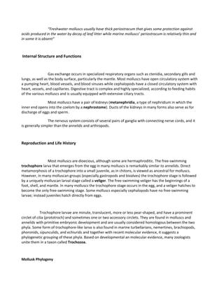 Phylum mollusca | DOC