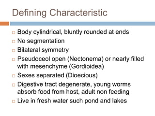 Phylum nematomorpha | PPTX