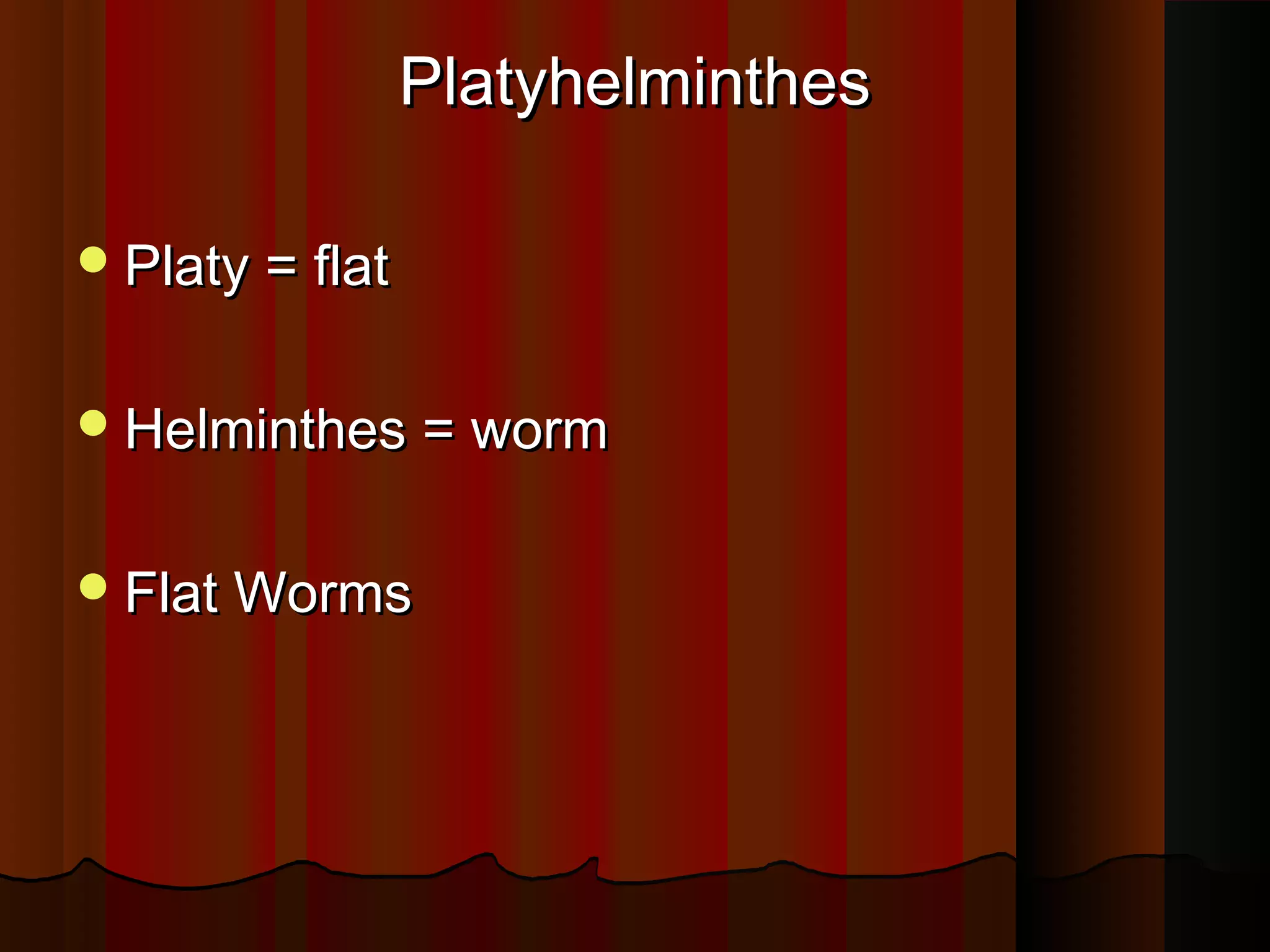 Phylum: Platyhelminthes Intro Notes 2015 | PPT