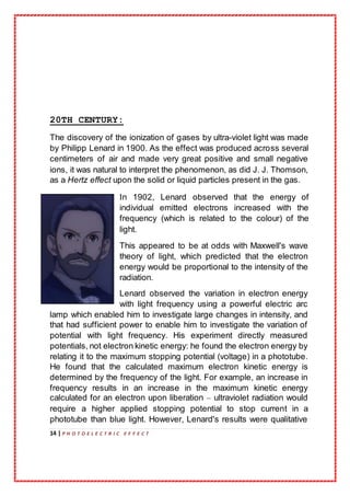 THE PHOTOELECTRIC EFFECT !!!!!! | DOCX | Chemistry | Science