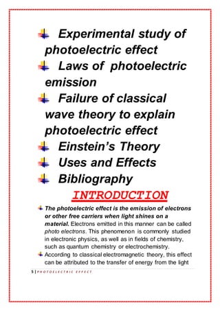 THE PHOTOELECTRIC EFFECT !!!!!! | DOCX