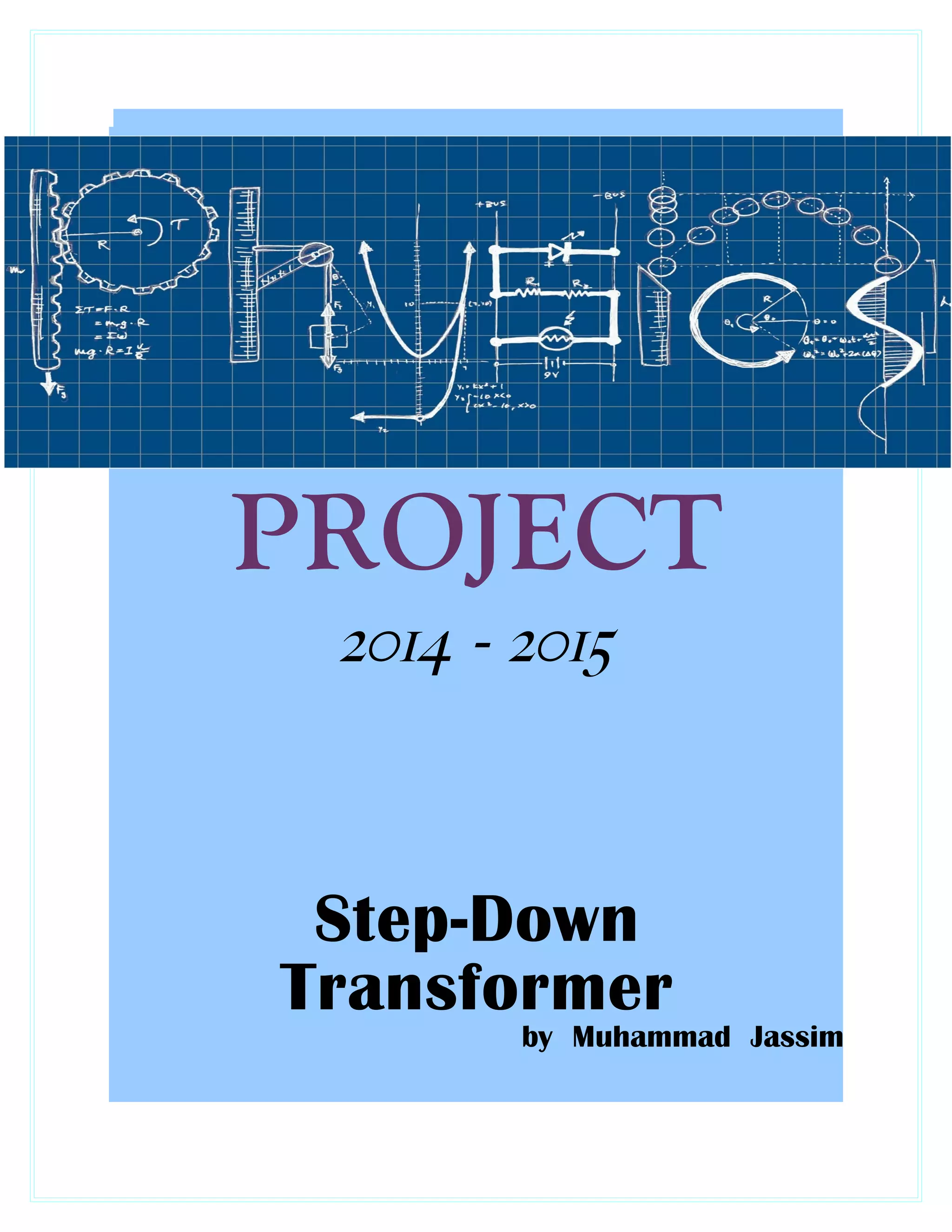 Step-down transformer Physics project Class 12 CBSE Final | PDF